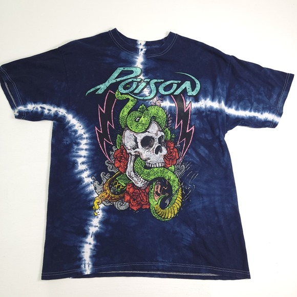 Poison | Shirts | Poison Bret Michaels 8s Glam Rock Band Tie Dye Skull ...